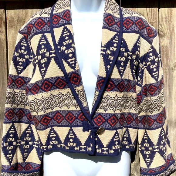 Flashback | Jackets & Coats | Vintage Cropped Aztec Western Jacket ...